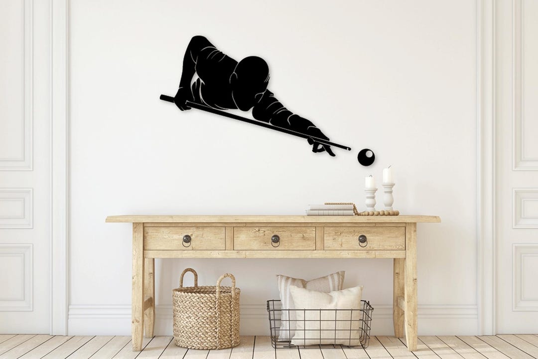 Billiard Player Laser Cut File: Game Room Wall Art (digital Download ...