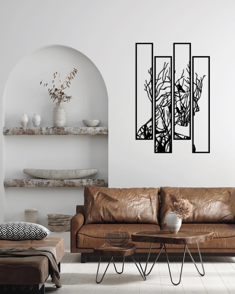 Tree Branch Face Laser Cut SVG DXF Files - Wall Sticker, Engraving ...