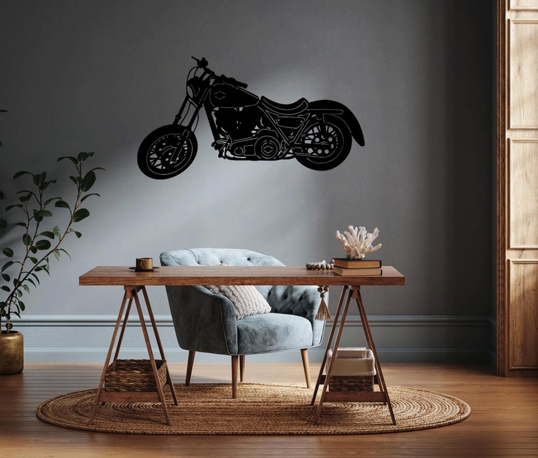 Motorcycle Chopper Laser Cut SVG DXF Files - Wall Sticker, Decal ...