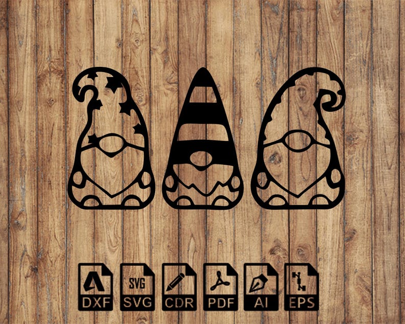 Garden Gnome Laser Cut Files: SVG DXF CNC Router Template (digital ...