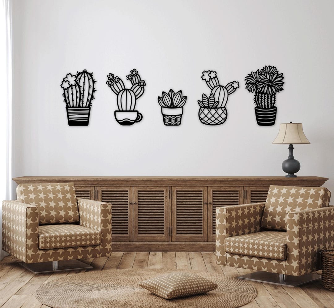 Cactus Plant Laser Cut Files: Wall Art, Engraving, Decal (SVG DXF EPS ...