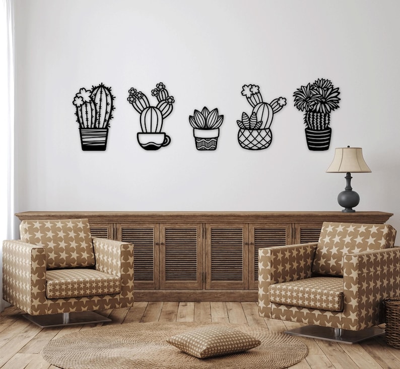 Cactus Plant Laser Cut Files: Wall Art, Engraving, Decal (SVG DXF EPS ...