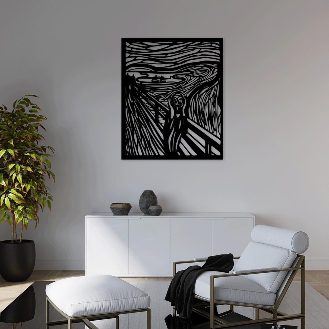 The Scream Laser Cut File: Munch Wall Art SVG DXF (digital Download) - Etsy