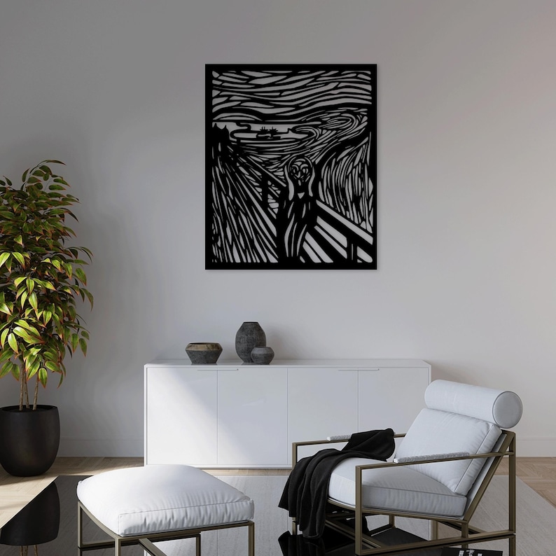 The Scream Laser Cut SVG DXF Files - Wall Sticker, Engraving Decal ...