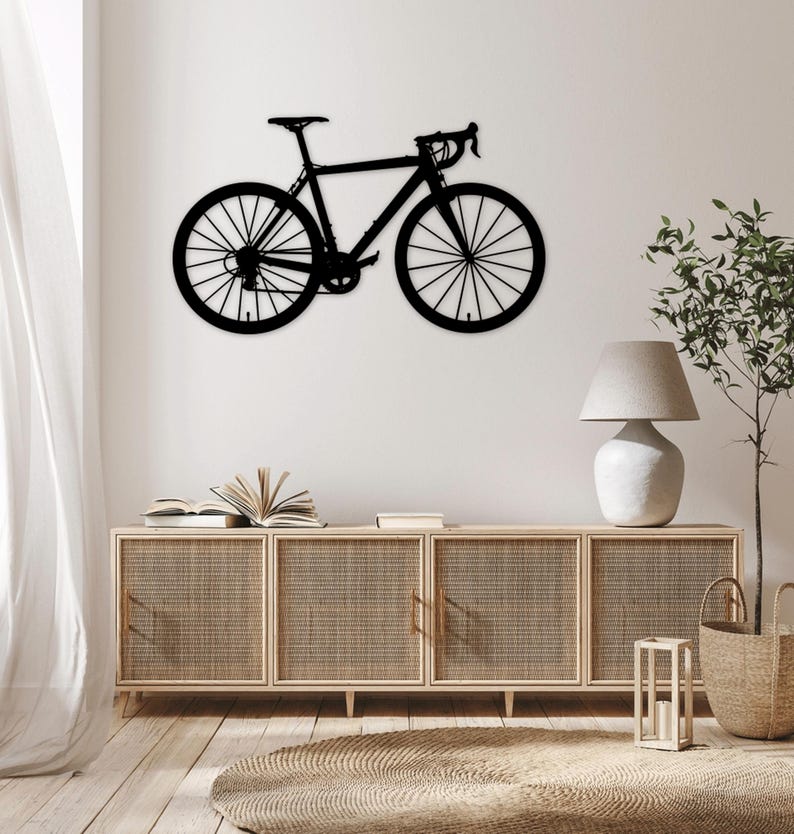 Road Bike Design Laser Cut SVG DXF Files - Wall Sticker, Engraving ...