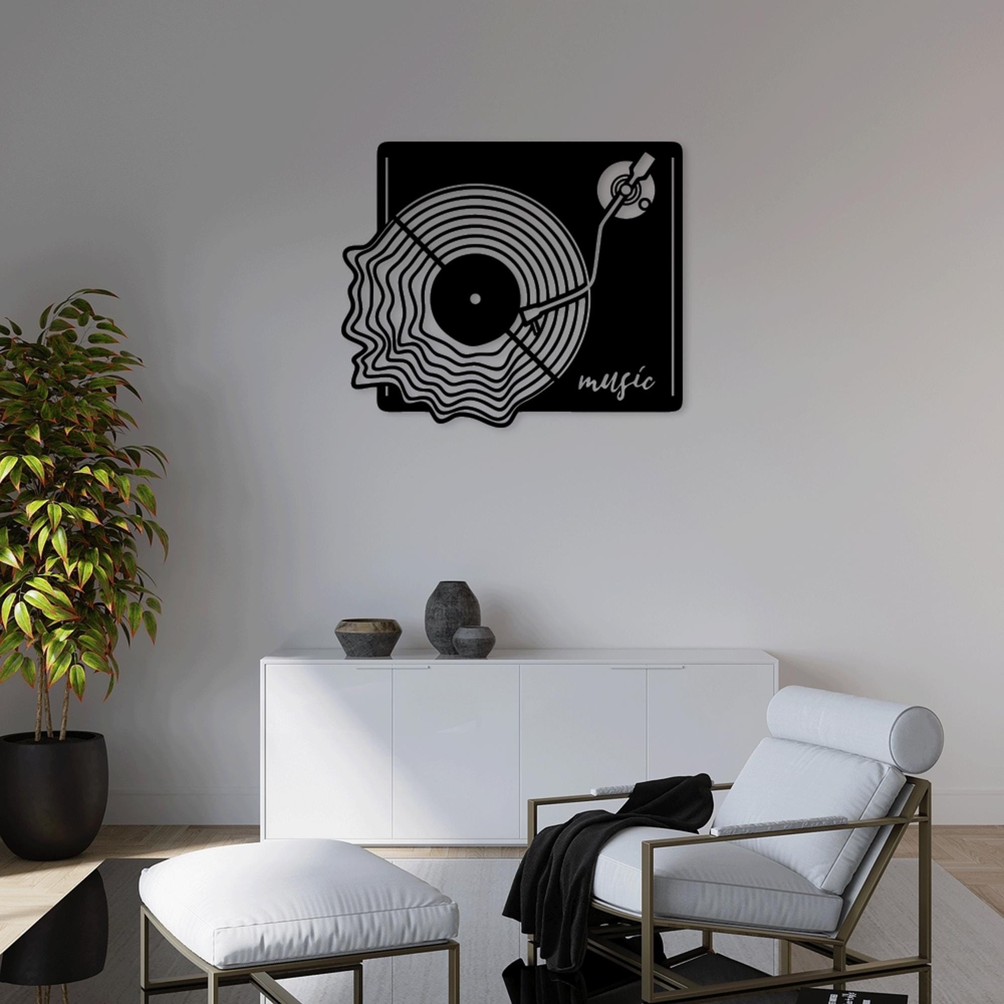 Vinyl Record Music Laser Cut SVG DXF Files - Wall Sticker, Engraving ...