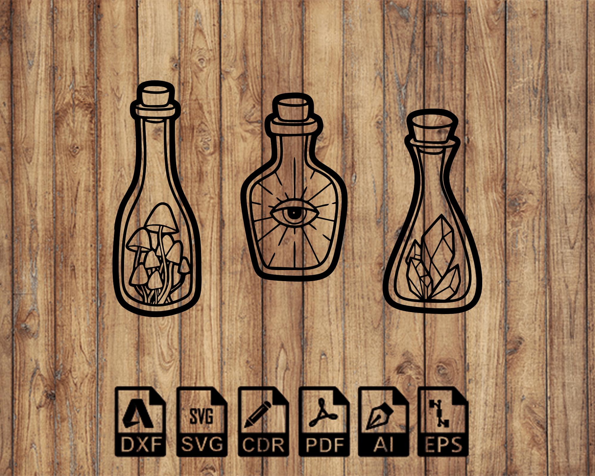 Magic Potion Laser Cut SVG DXF Files - Wall Sticker, Engraving Decal ...