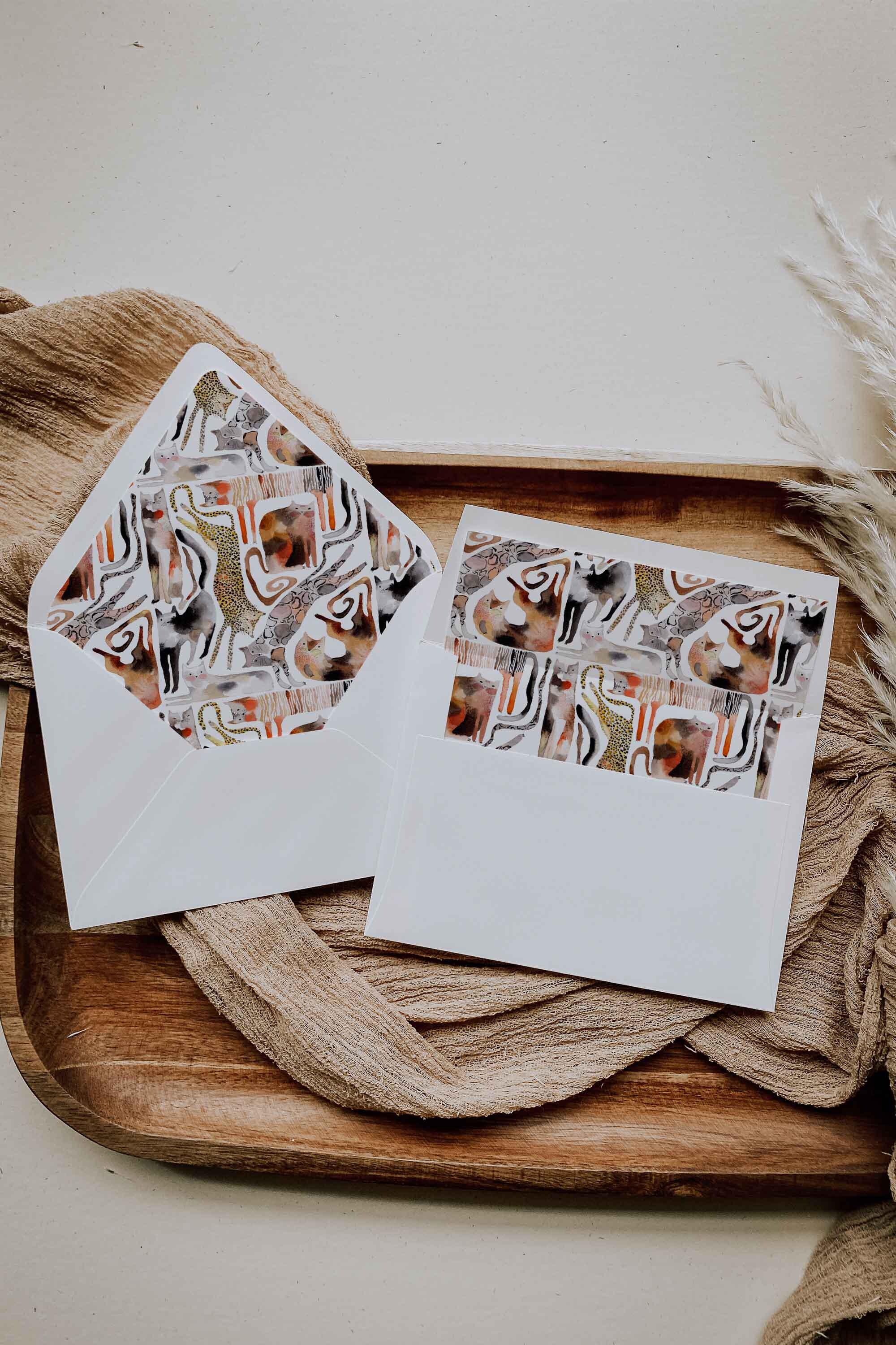 Printable Envelope Liners "cats" by Martyna Czub - Etsy