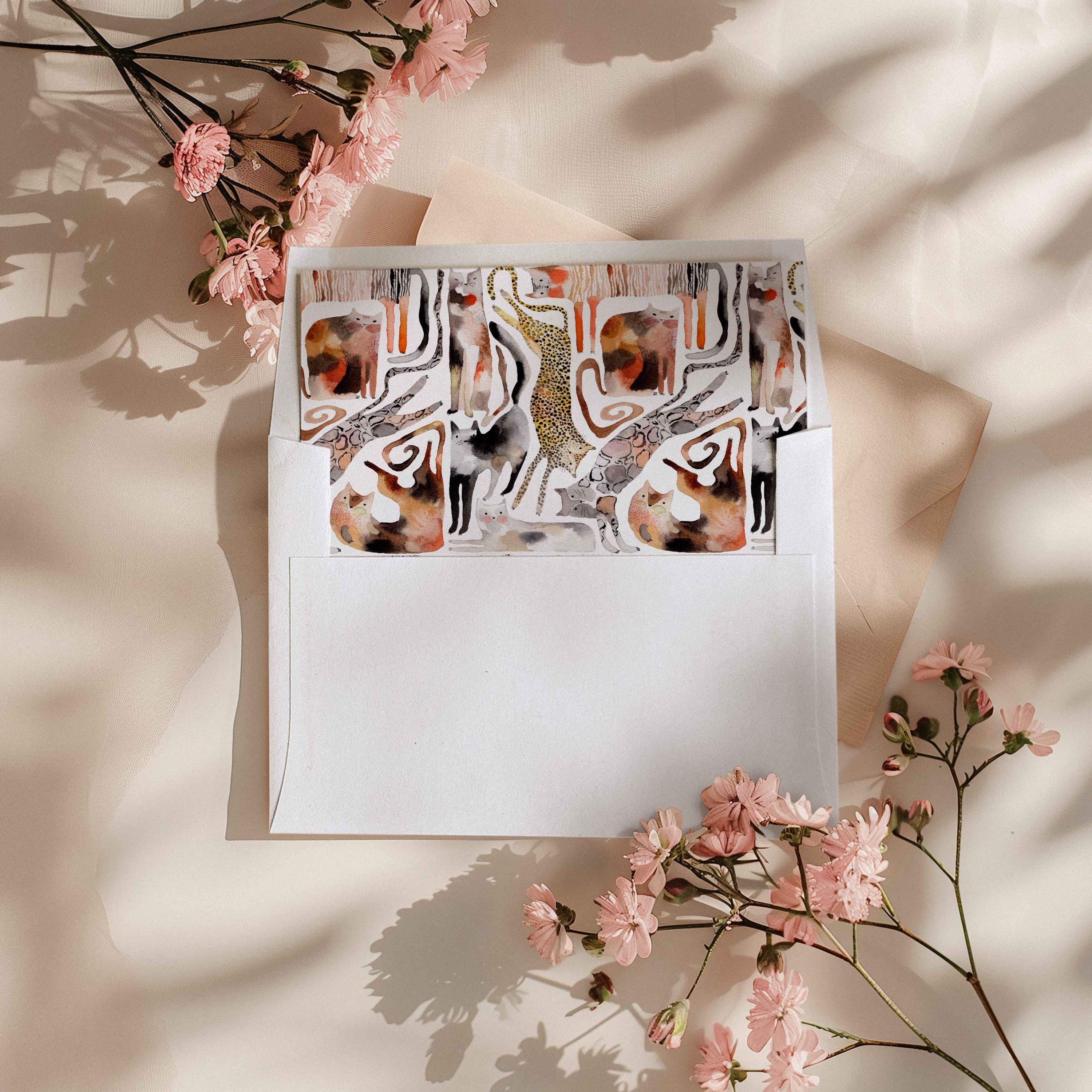 Printable Envelope Liners "cats" by Martyna Czub - Etsy