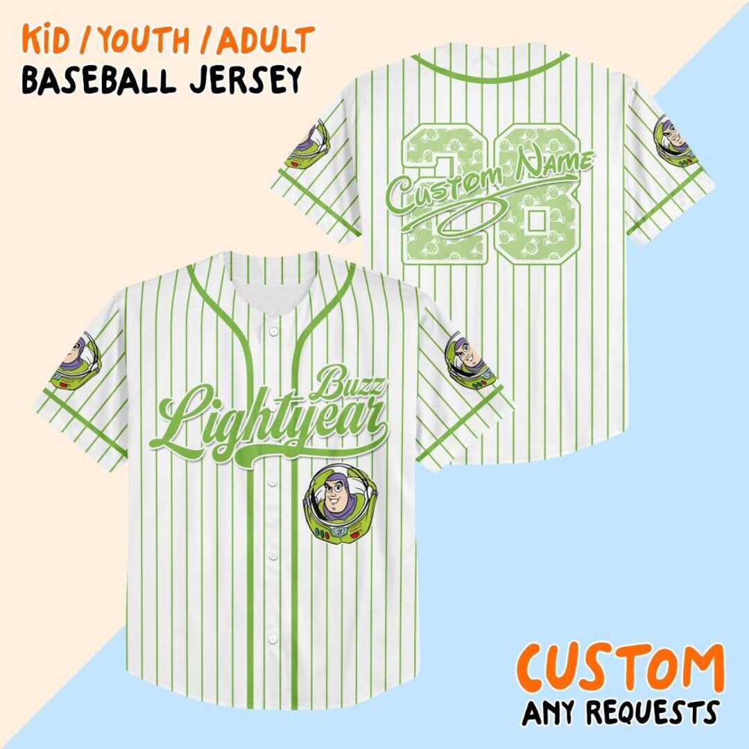 Personalized Toy Story Buzz Lightyear Baseball Jersey, Custom Adult ...