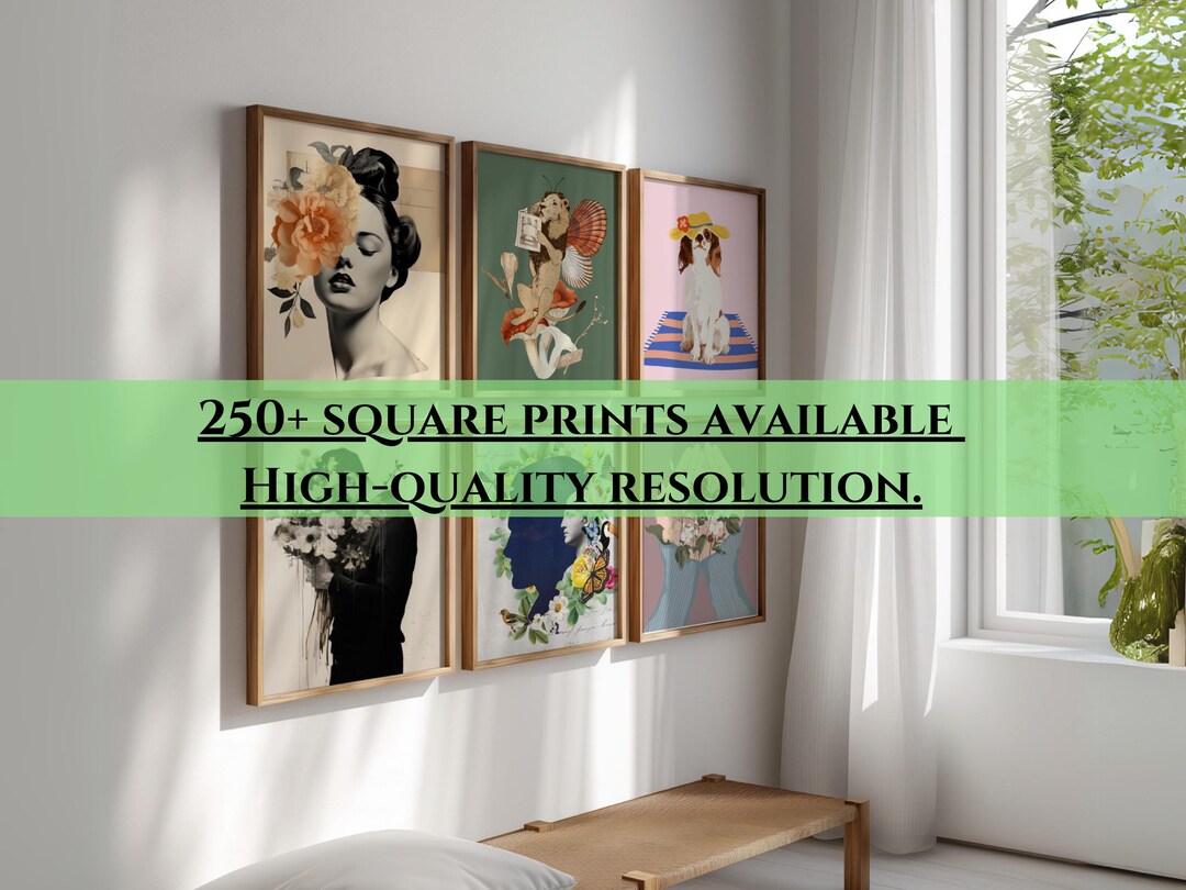 250 Square Art Prints Bundle, Modern Wall Art, Printable Wall Art ...