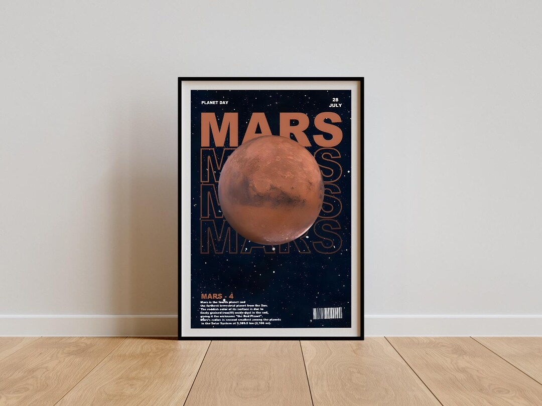 Stunning Mars Poster Captivating Outer Space Art Print for Astronomy ...