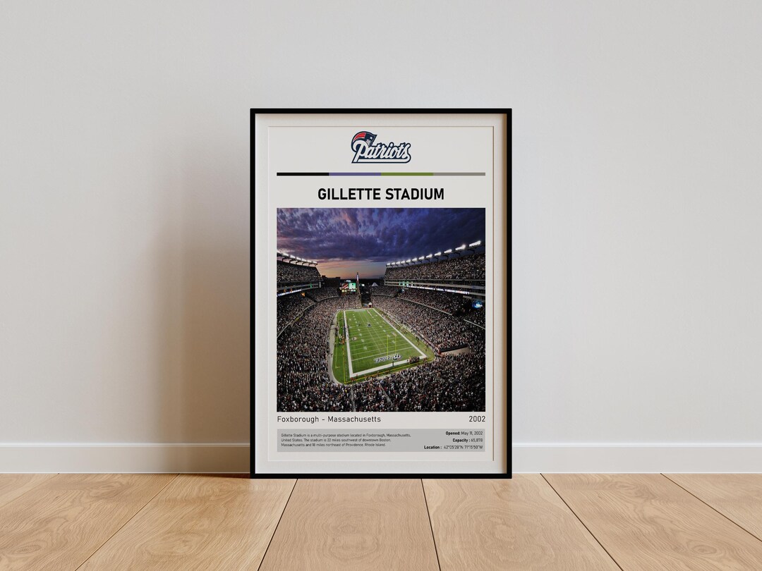 Gillette Stadium Poster, New England Patriots Stadium Print, NFL ...