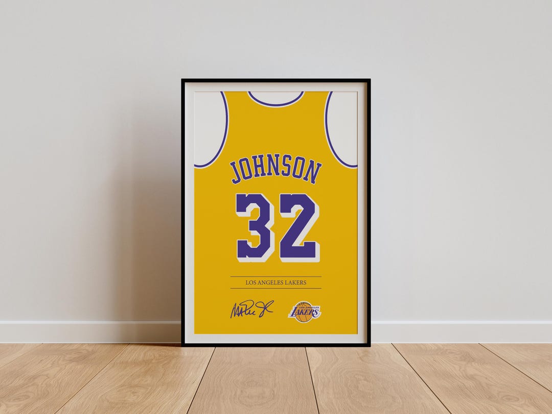 Magic Johnson Jersey Poster Los Angeles Lakers Poster NBA Poster ...