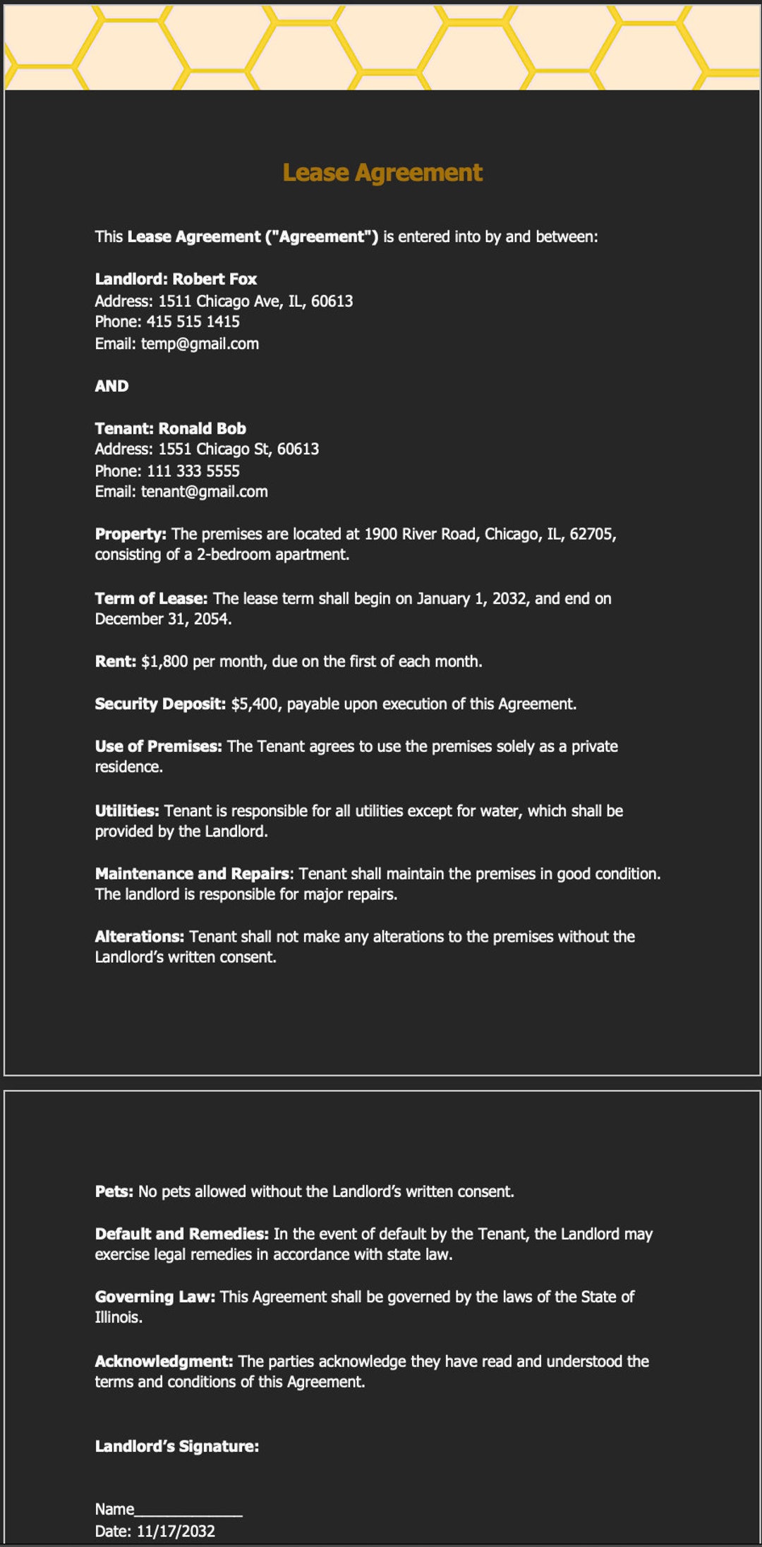 Customizable Lease Agreement Residential & Commercial Use - Etsy