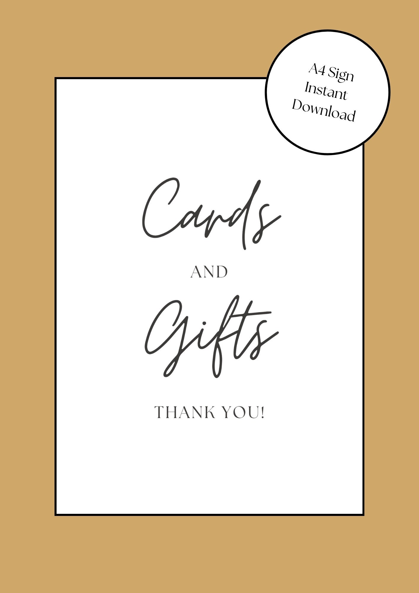 Simple Cards and Gifts Printable Sign Wedding Party Event - Etsy