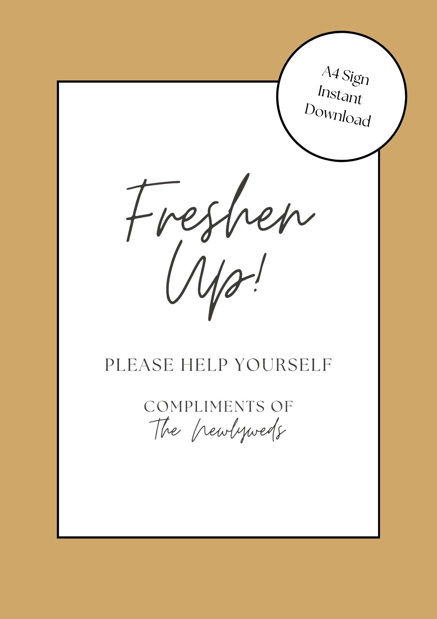 Simple Freshen up Printable Sign Toiletries Bathroom Wedding Party ...