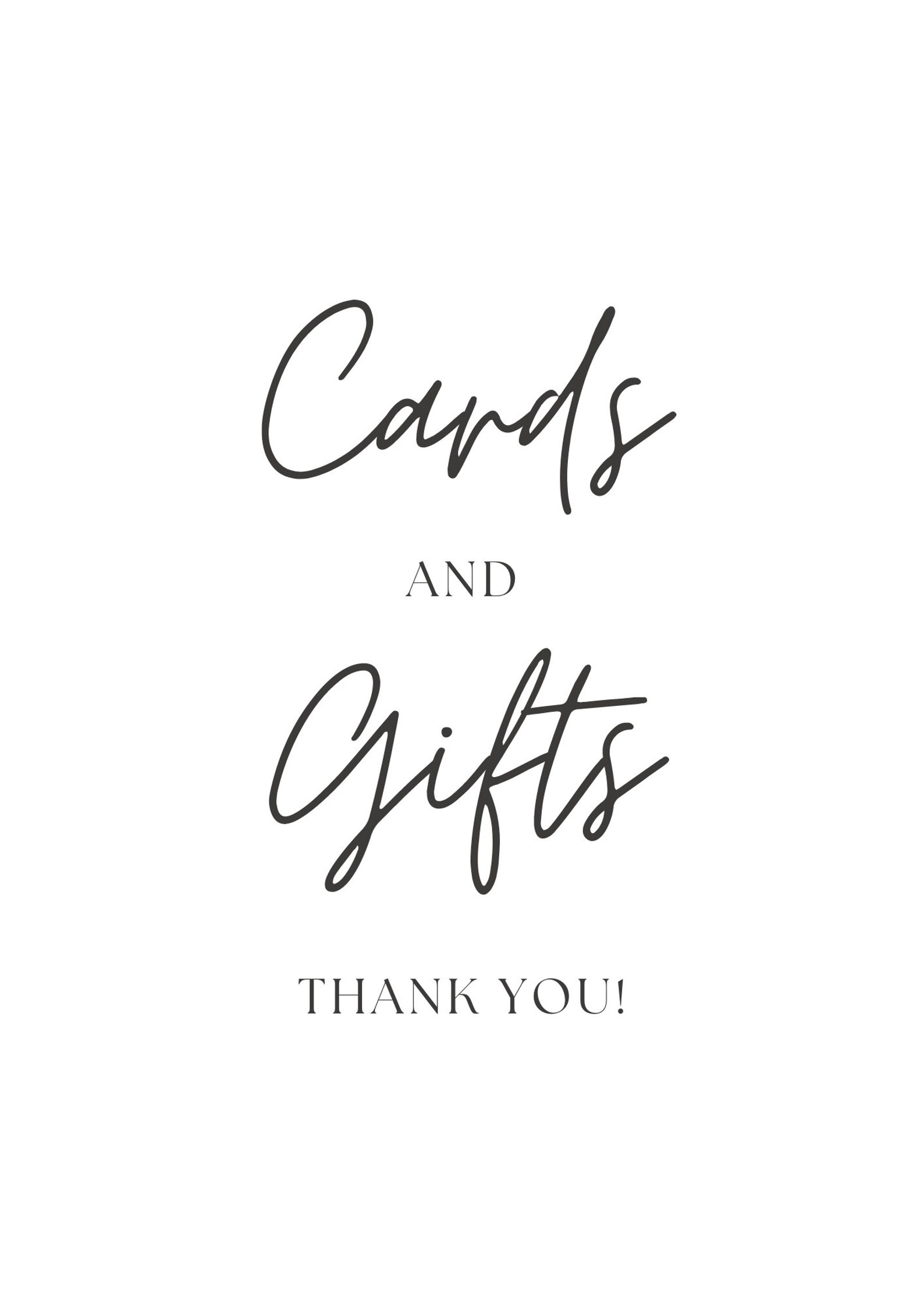 Simple Cards and Gifts Printable Sign Wedding Party Event - Etsy