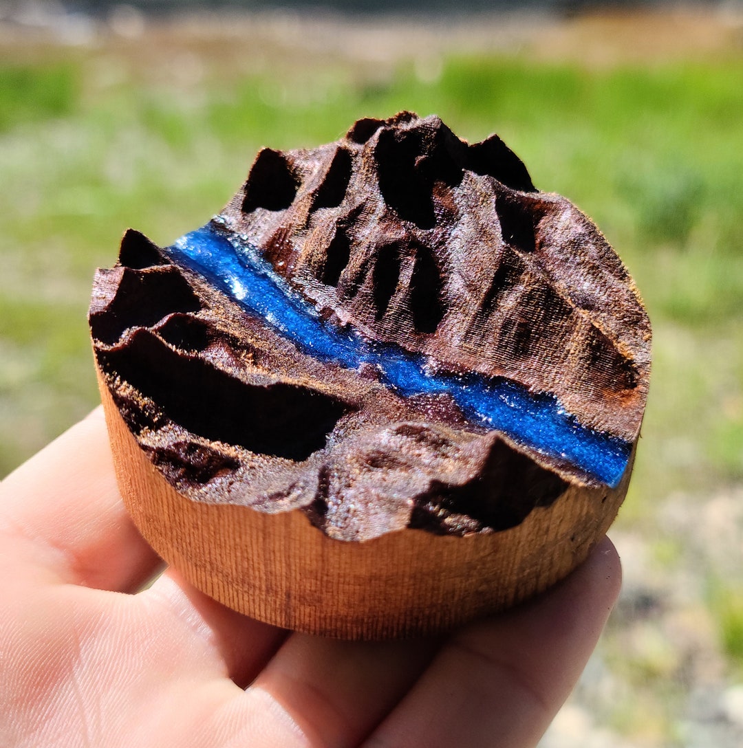 Maligne Lake Carved on Wood - Etsy