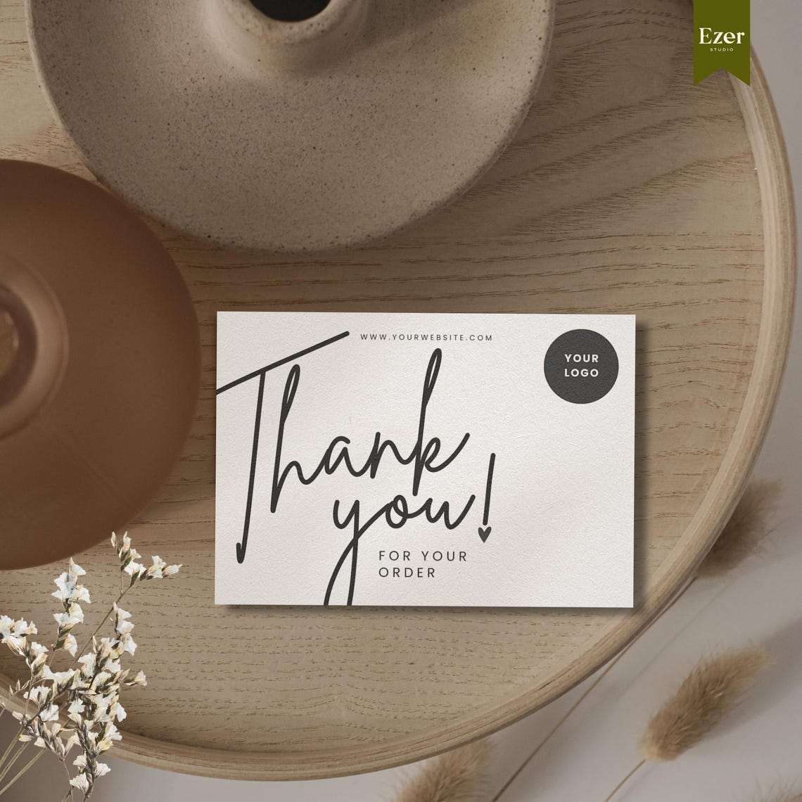 Editable Thank You Card Design | Printable Card Design | DIY Canva ...