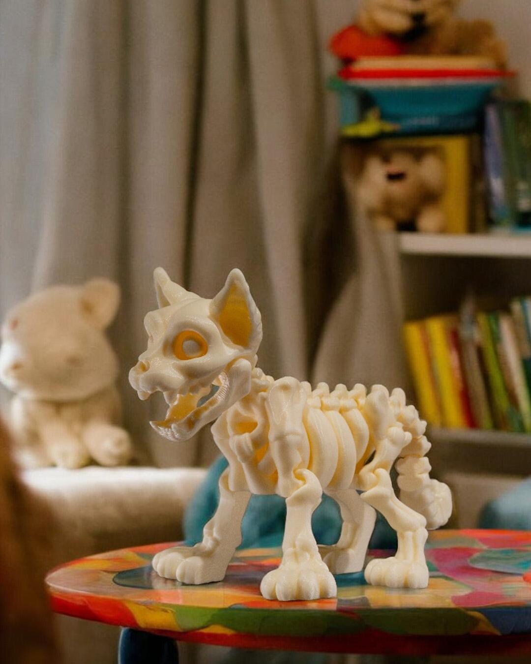 3D Printed Skeleton Cat Figurine Halloween Décor Unique Tabletop ...