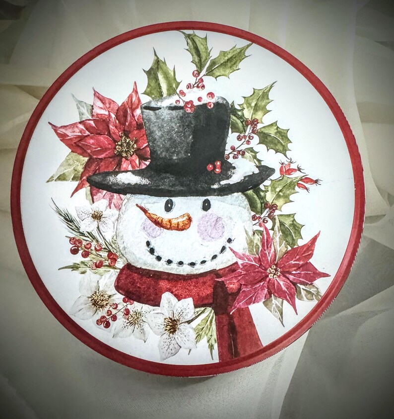 Vintage Snowman Tin - Etsy