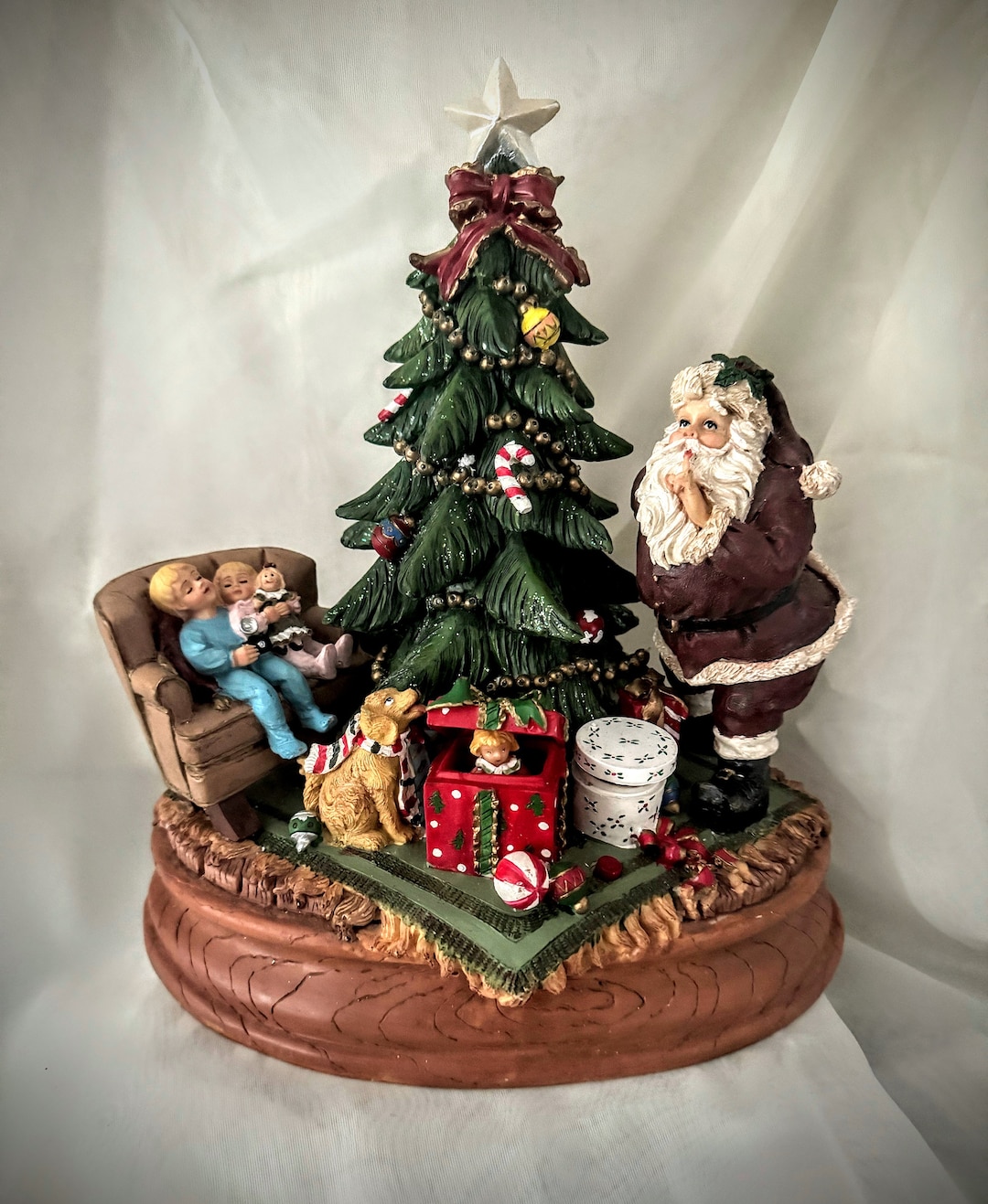 Christmas Figurine Animated Musical Light up Santa’s Whispers - Etsy