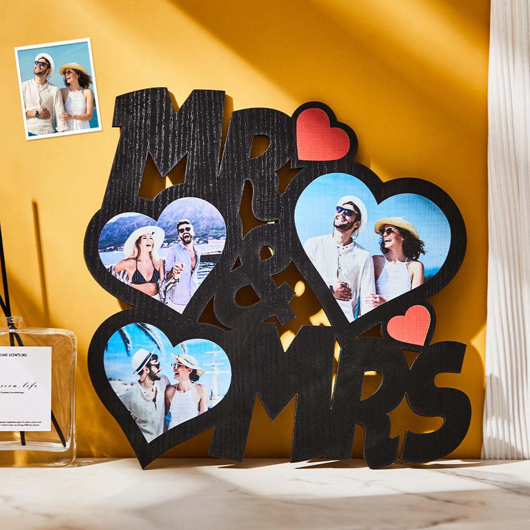 Custom Mr & Mrs Photo Frame Personalized Wall Decoration - Etsy