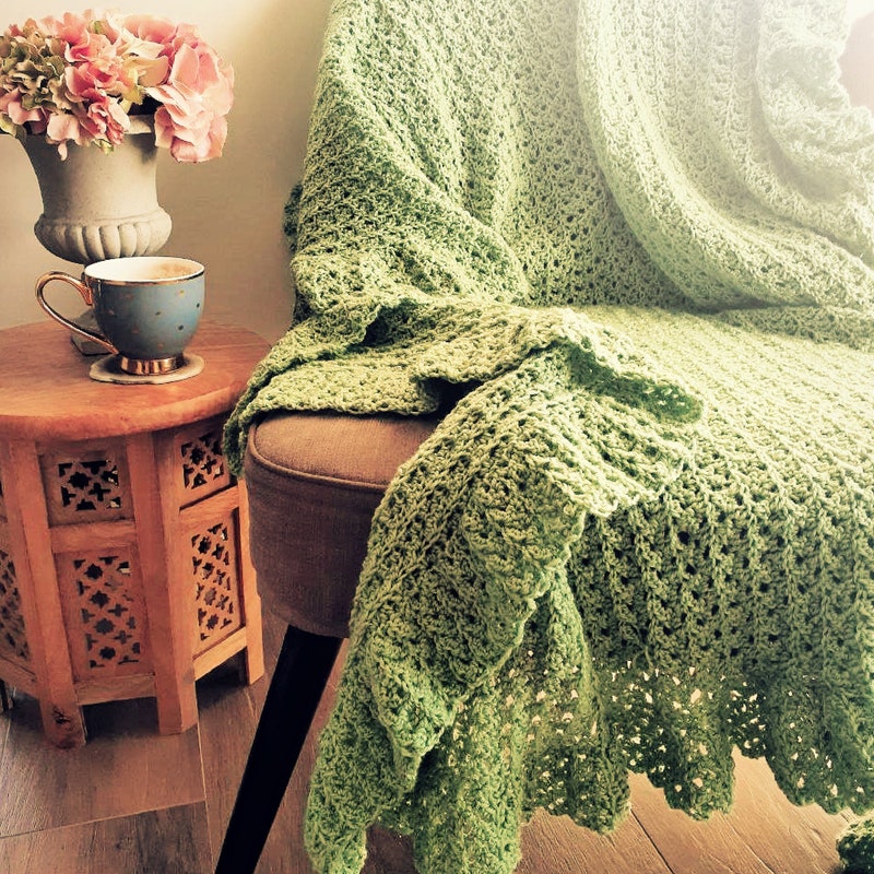Blue/green Crochet Scarf - Etsy