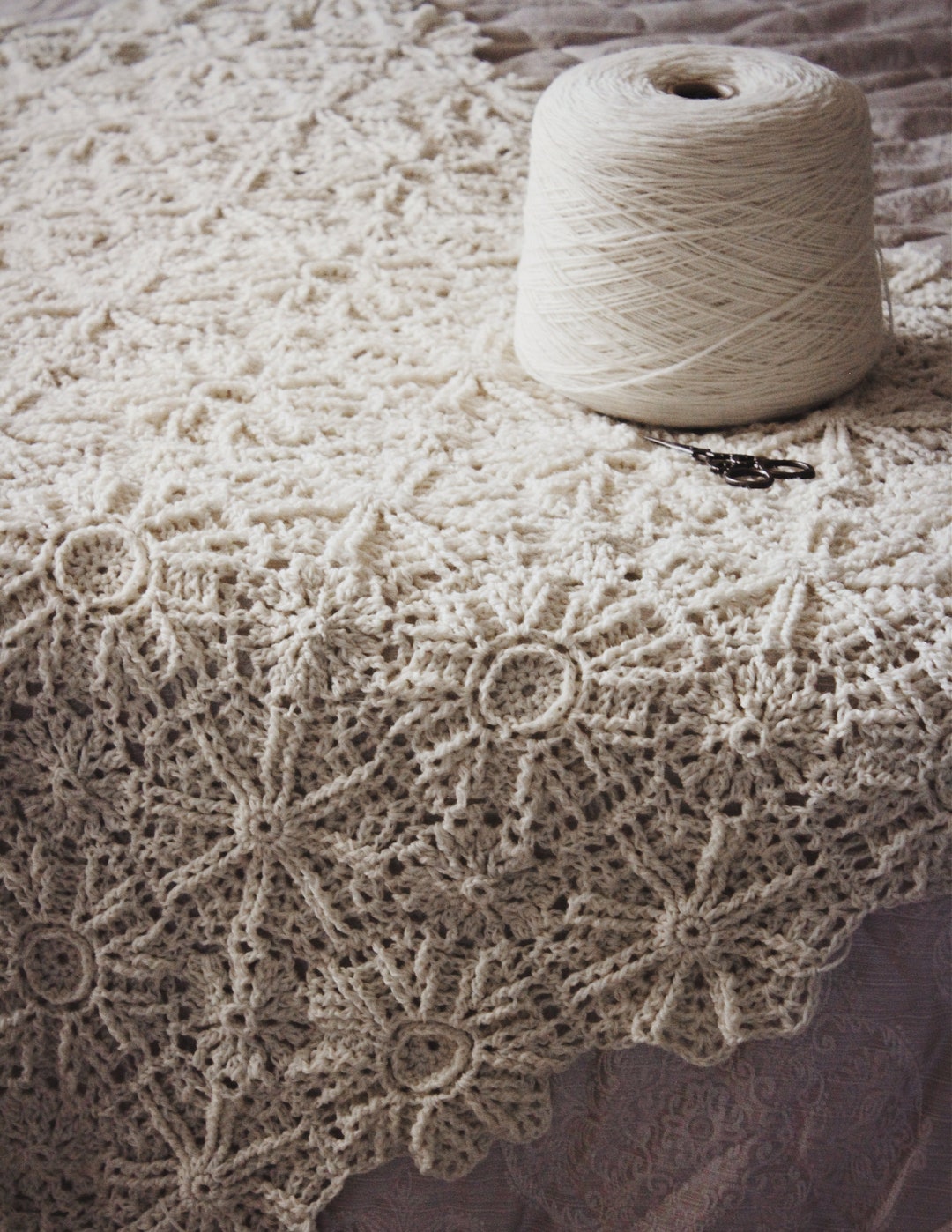 CROCHET PATTERN Blanket of Snow Afghan - Make to Any Size - PDF ...