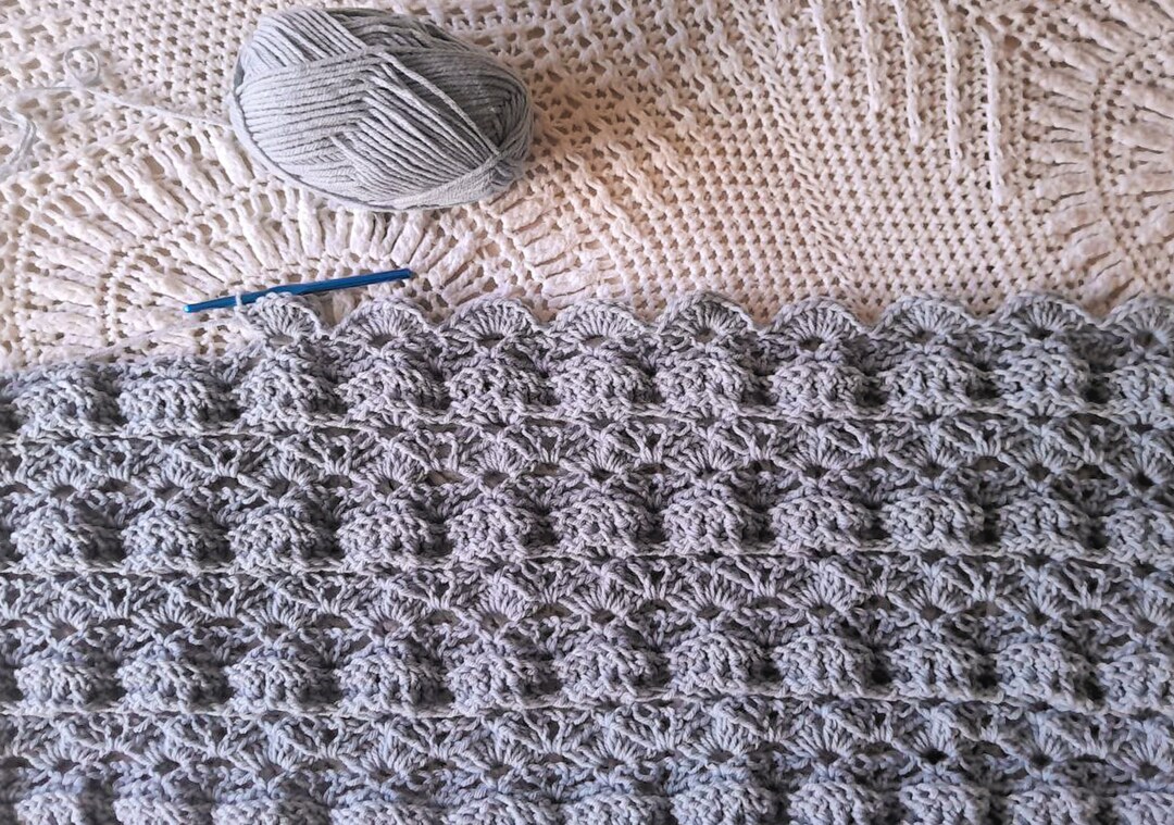 CROCHET PATTERN French Blue Afghan Make a Blanket or Throw of Any Size ...