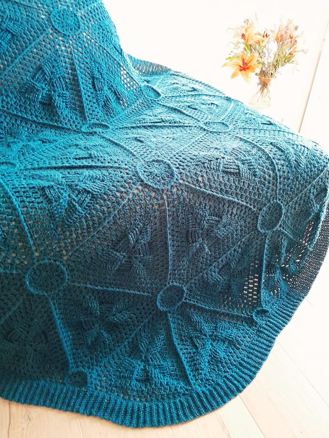 CROCHET PATTERN Trillium Afghan - Throw and Baby Blanket Sizes Included ...