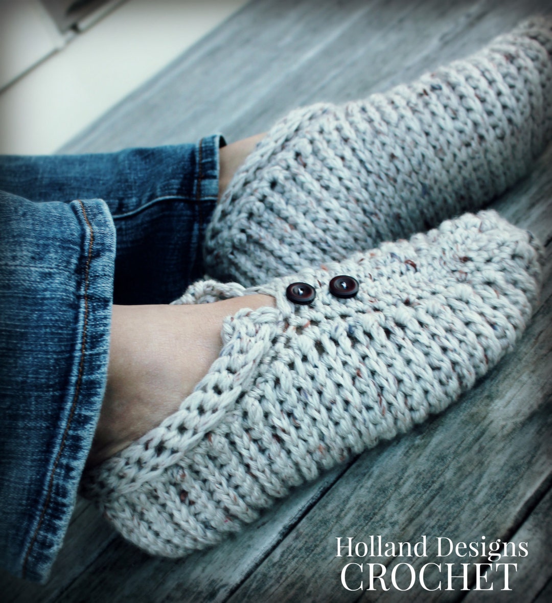 CROCHET PATTERN Chunky Ribbed Slippers - Ladies Sizes - PDF Download - Etsy