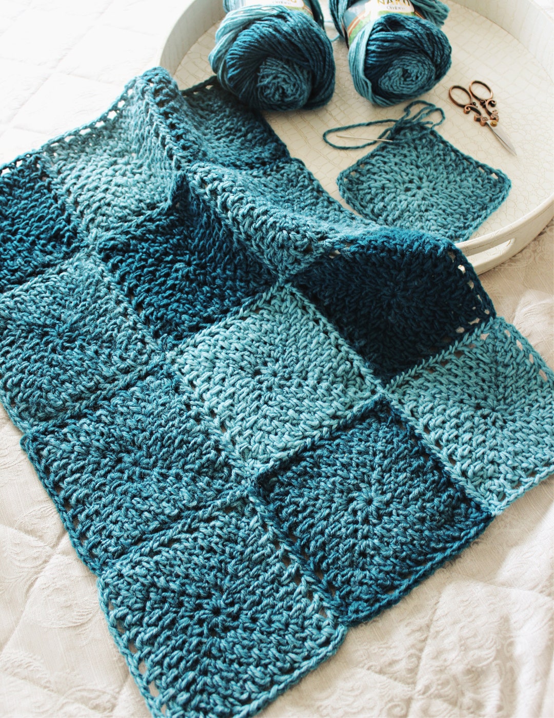 CROCHET PATTERN American Moss Afghan Squares - Make a Blanket of Any ...