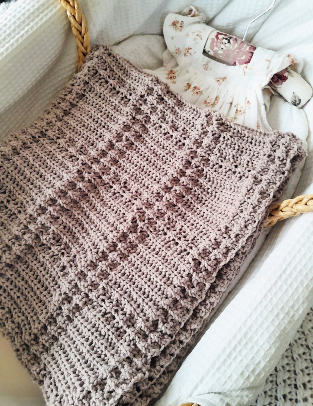 CROCHET PATTERN Rose Lullaby Baby Blanket Make to Any Size PDF Download ...