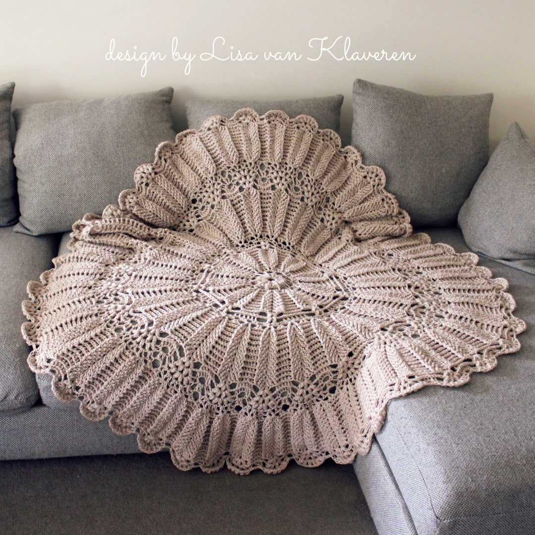 CROCHET PATTERN Harvest Fields Afghan - Circular Throw 54" Wide - PDF ...