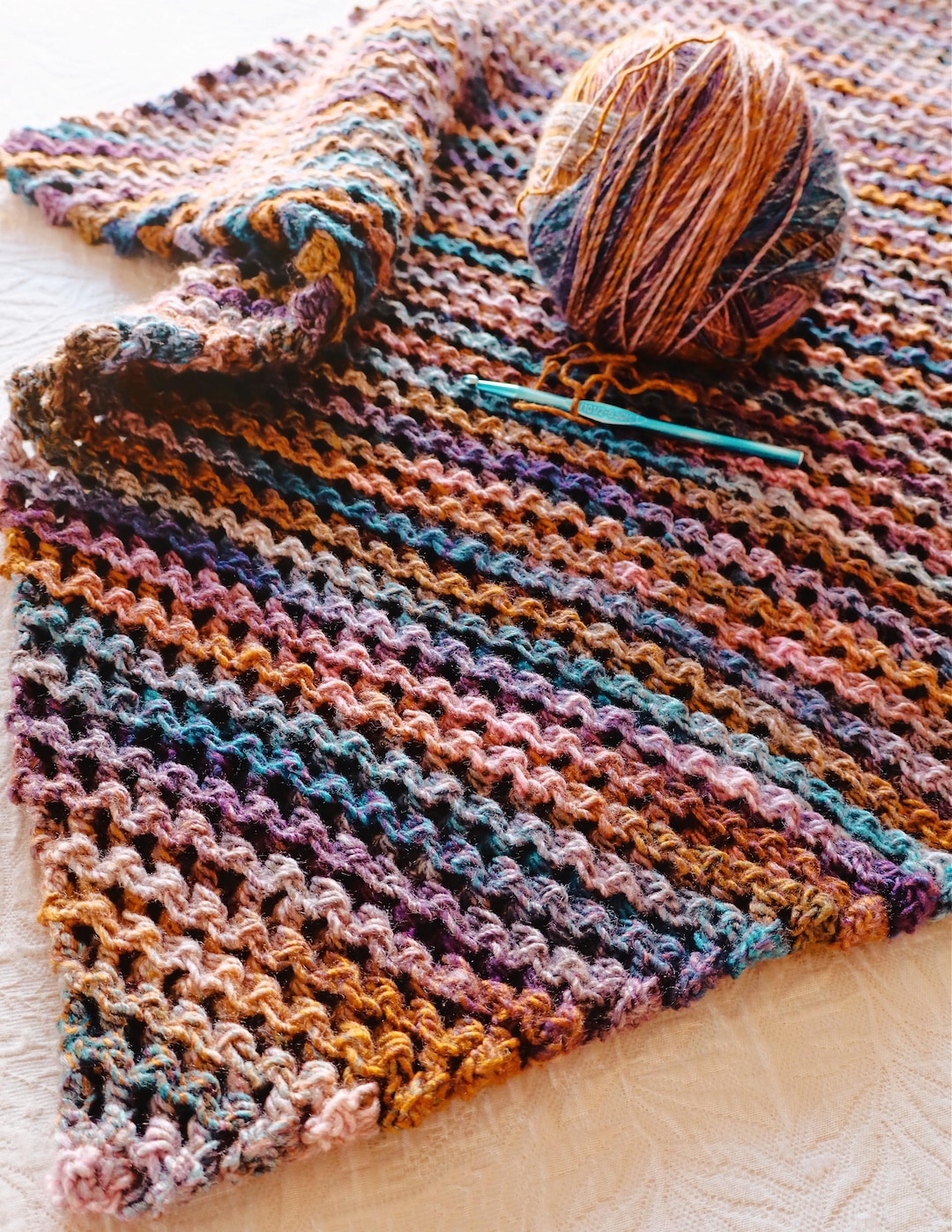 CROCHET PATTERN C2C Zigzag Waffle Blanket - Make to Any Size - PDF ...