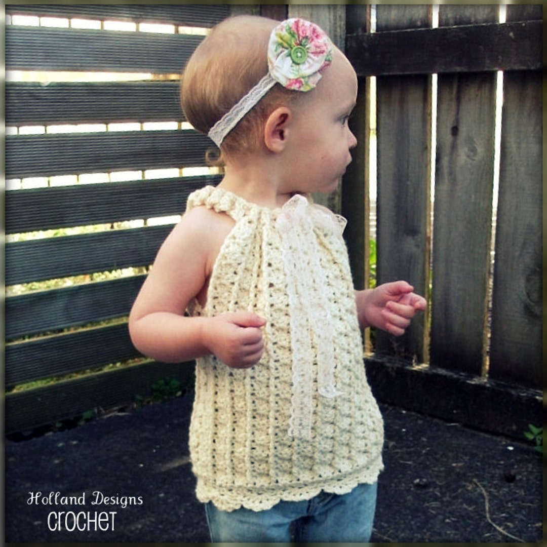 CROCHET PATTERN Drawstring Halter Top or Pullover - Sizes Baby to 12 ...
