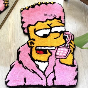 Pink Simpson Tufted Rug the Simpsons Rug Handmade Custom Rug - Etsy