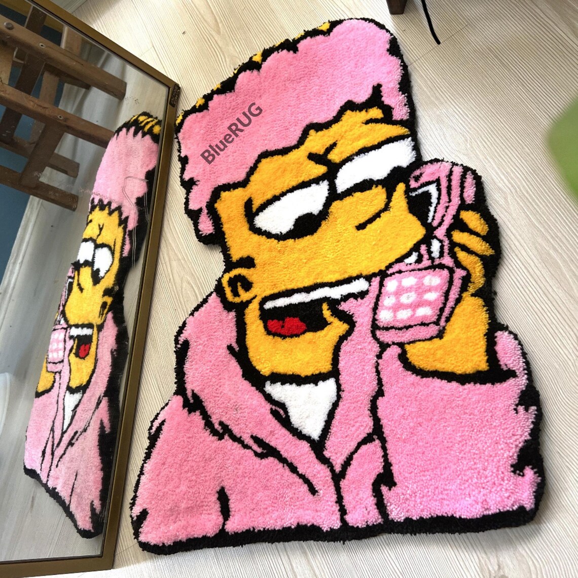 Pink Simpson Tufted Rug the Simpsons Rug Handmade Custom Rug - Etsy