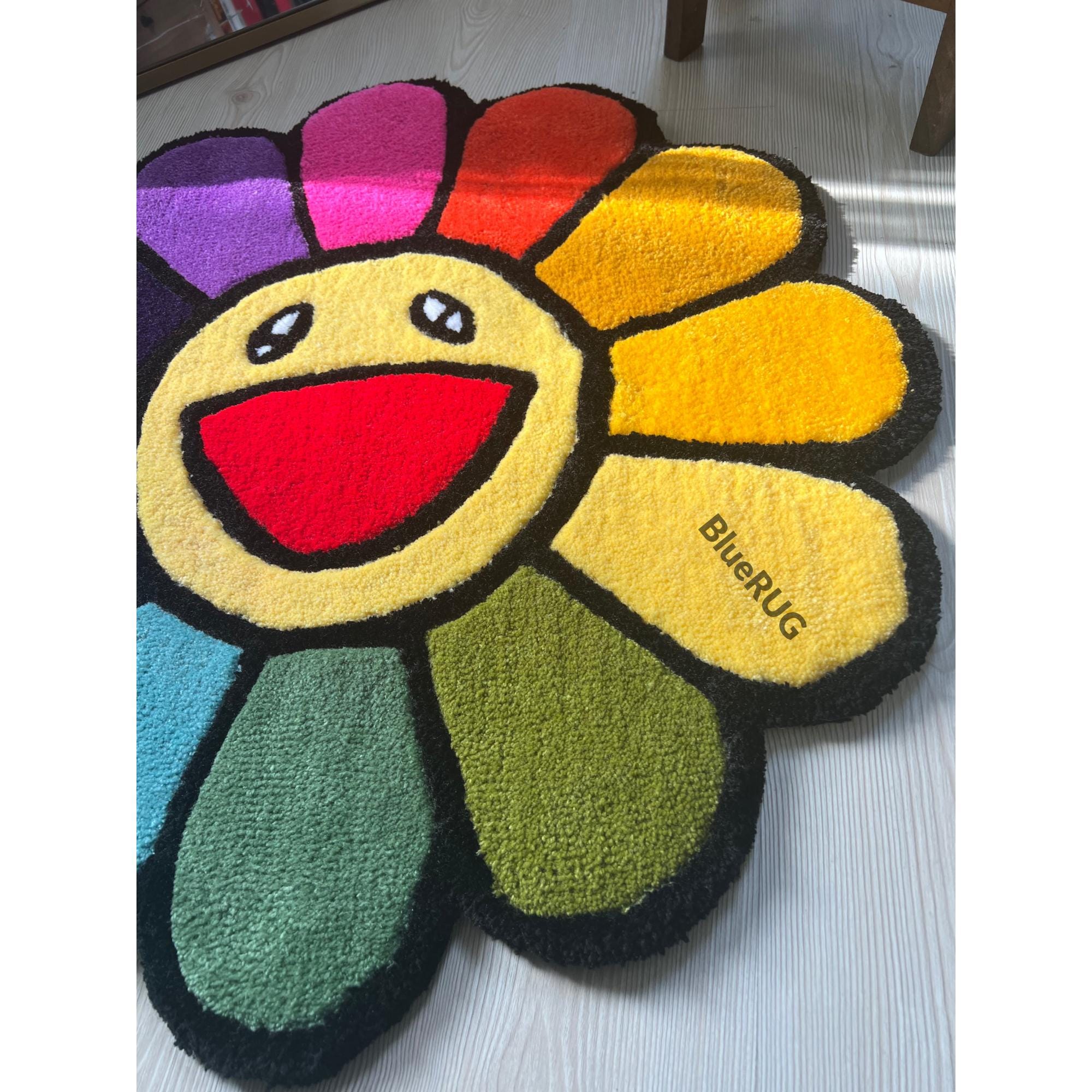 Colorful Flower Rug - Takashi Murakami Custom Rug - Etsy UK