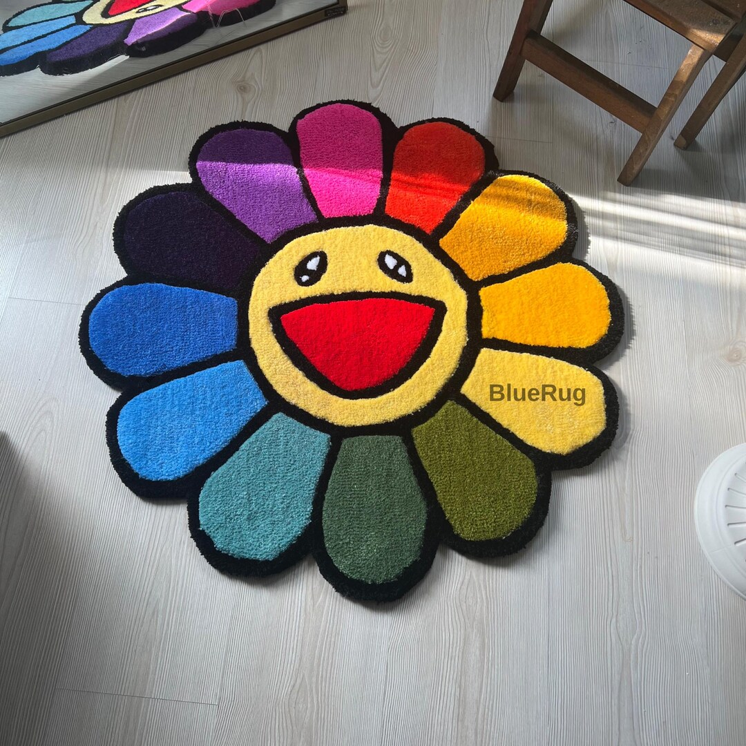 Colorful Flower Rug - Takashi Murakami Custom Rug - Etsy UK