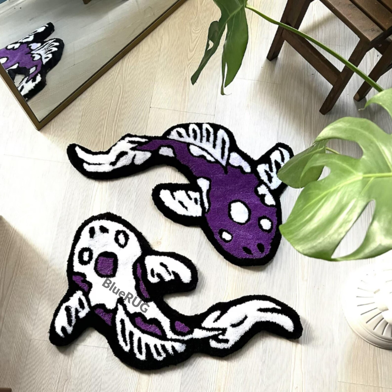 Koi Yin Yang Fish Rug Custom Asian Tufted Rug Fluffy & Soft Tufting - Etsy