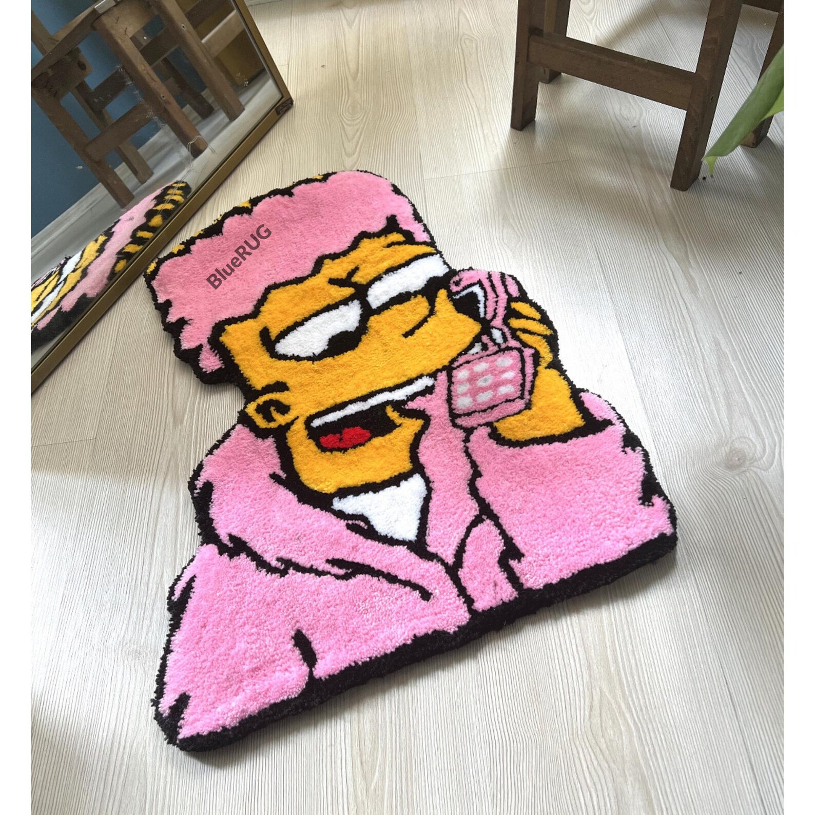 Pink Simpson Tufted Rug the Simpsons Rug Handmade Custom Rug - Etsy