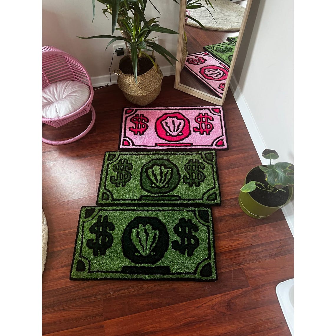 Mr. Krabs Green Dollar Tufting Rug - Custom Tufting Rug - Etsy