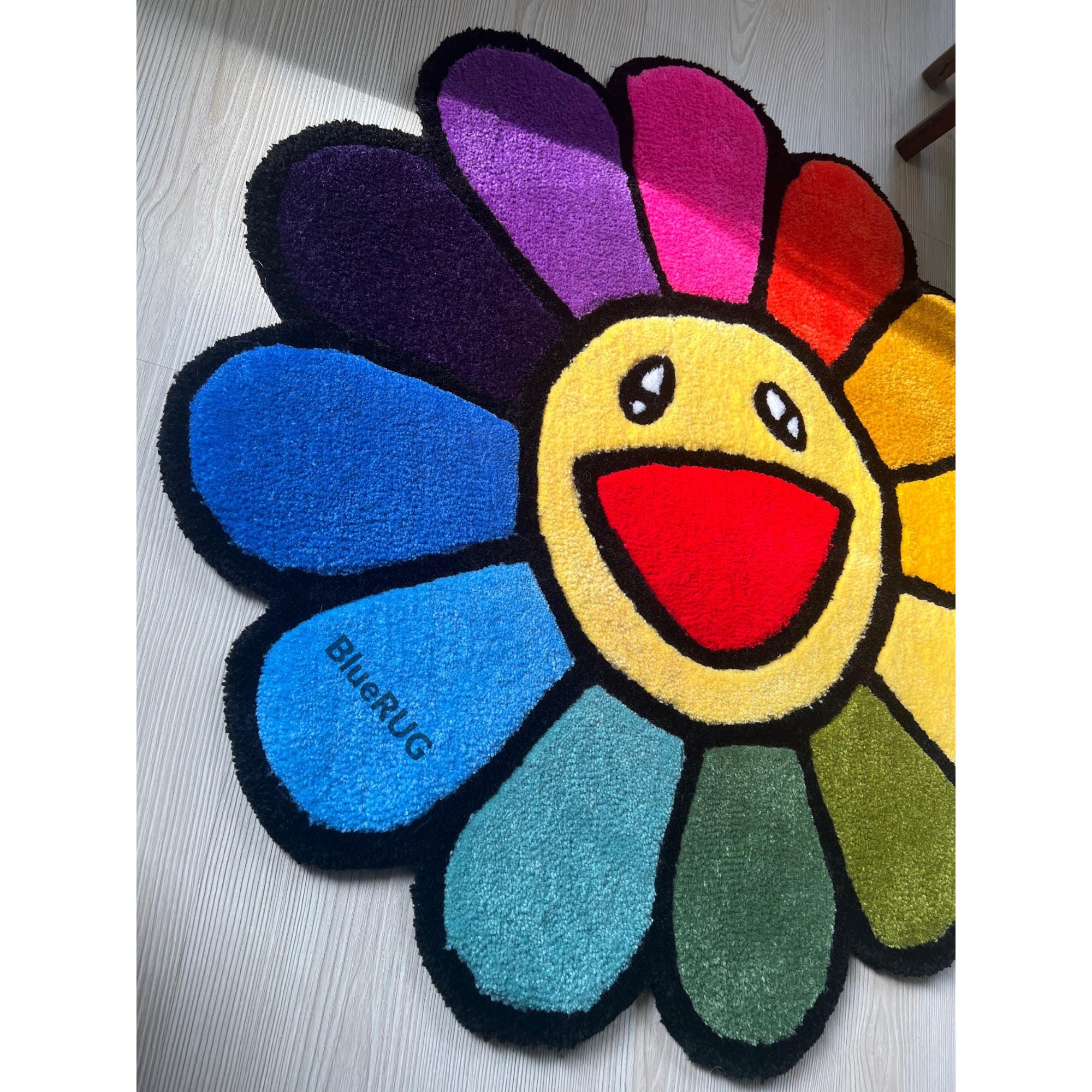 Colorful Flower Rug - Takashi Murakami Custom Rug - Etsy UK