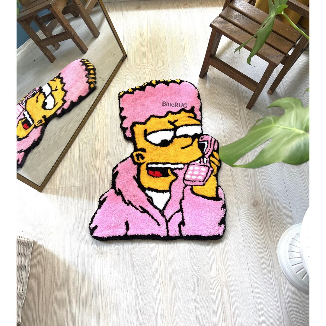 Pink Simpson Tufted Rug the Simpsons Rug Handmade Custom Rug - Etsy