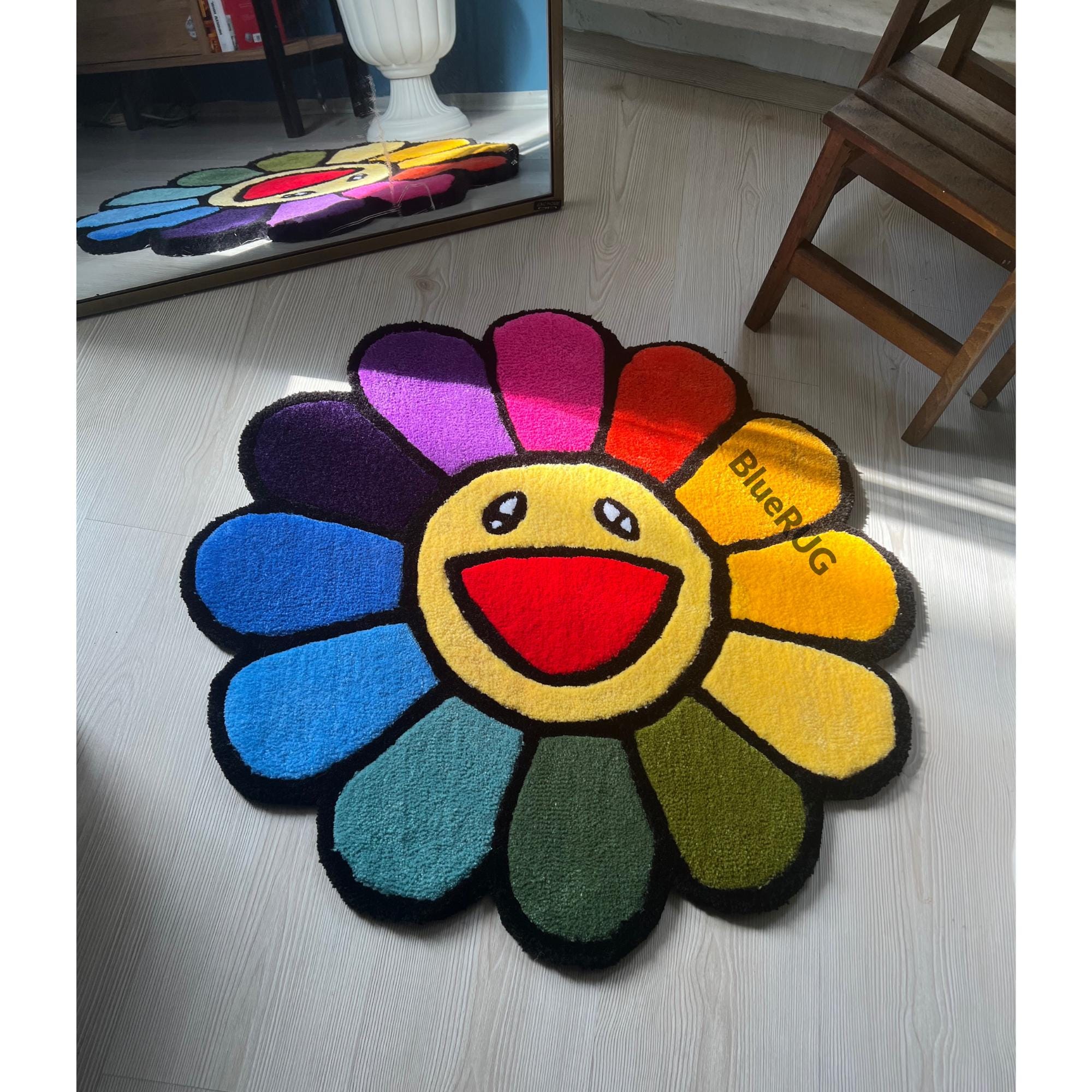 Colorful Flower Rug - Takashi Murakami Custom Rug - Etsy UK