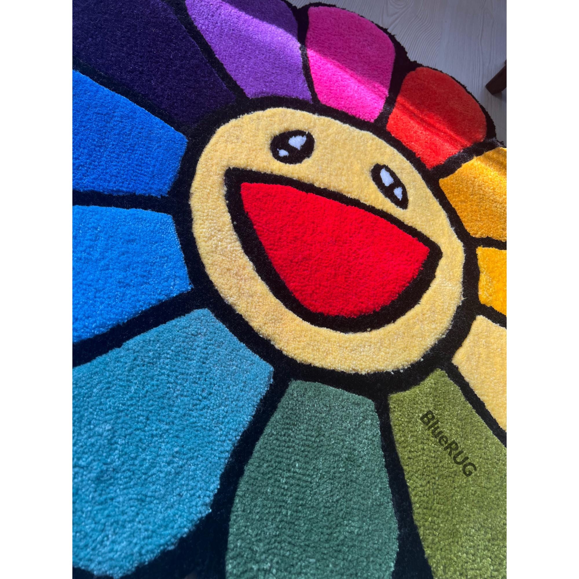 Colorful Flower Rug - Takashi Murakami Custom Rug - Etsy UK