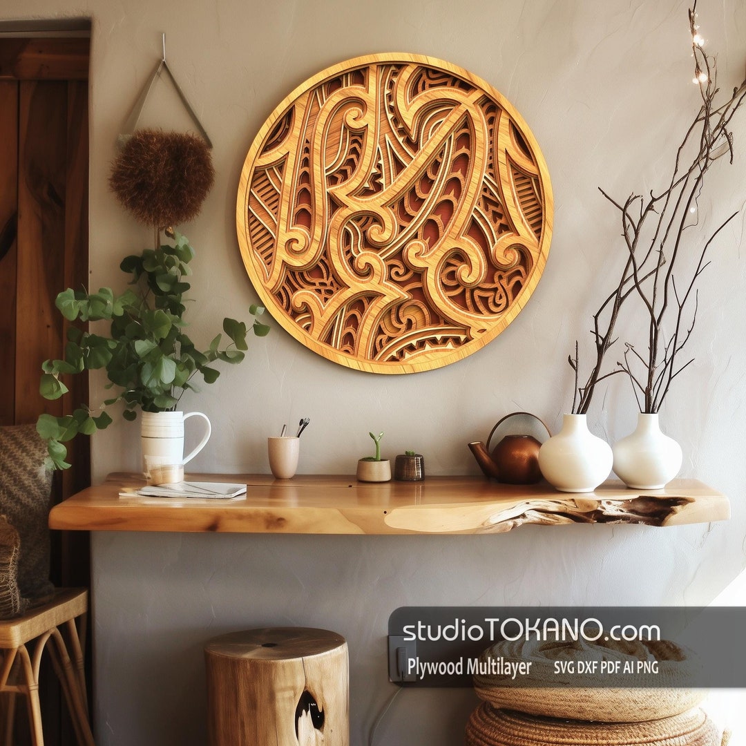 3D Multilayer Laser Cut Svg for Layered Wooden Plywood Wall Art "maori ...